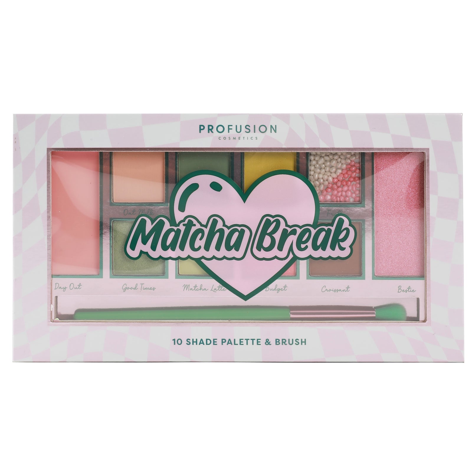 Matcha Break 10 Shade Palette & Brush - Profusion Cosmetics UK